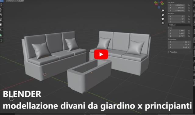 Blender : modellare un divano da giardino